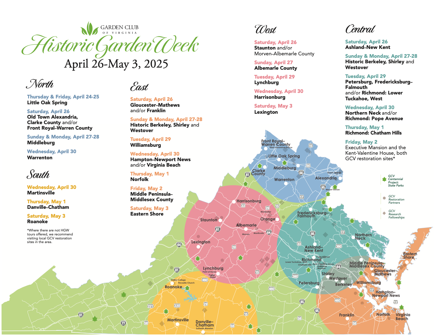 Suggested Itineraries - Garden Club of Virginia